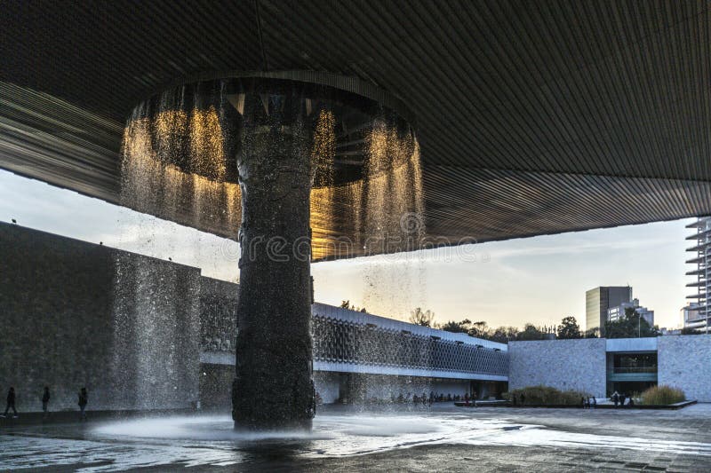 A Modern Waterfall Feature in Mexico City Stock Photo - Image of ...