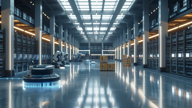 Modern Automated Warehouse with Robots and Smart Systems, Generative AI ...
