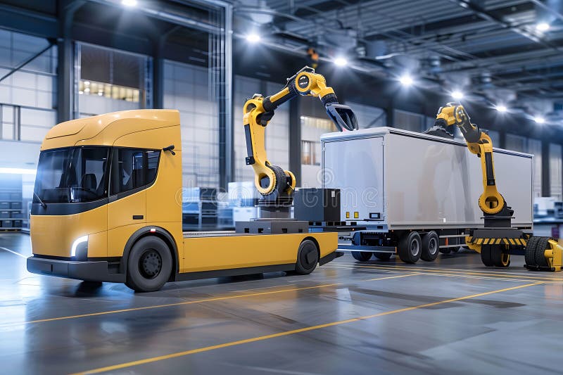 Automated Warehouse Robotic Loading System in Operation Stock ...