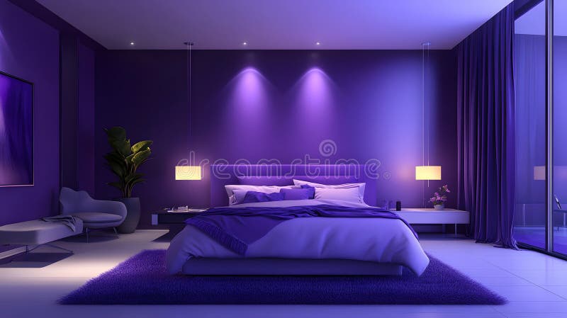 Stylish Modern Bedroom with Future Dusk Color Palette and Chic Decor ...