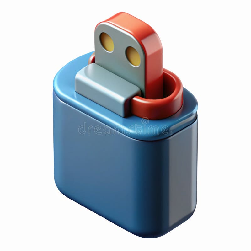 Modern Blue and Red Electrical Plug Adapter with Metallic Design for ...