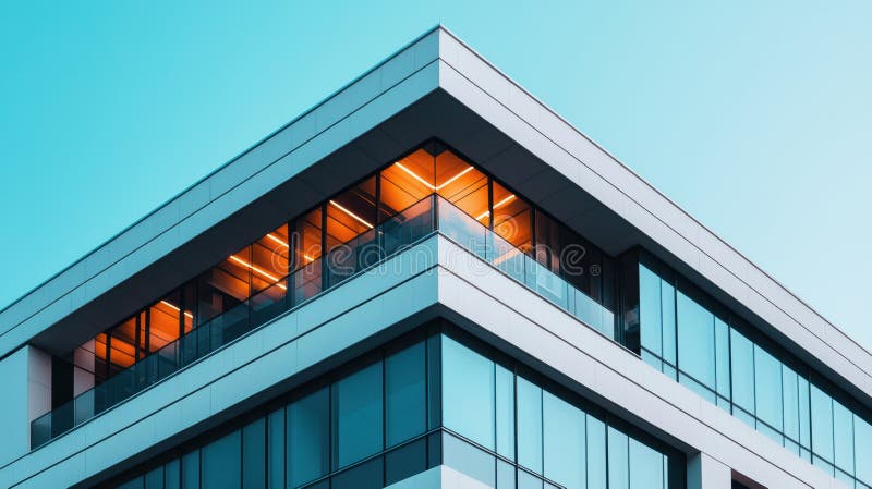 Modern Corporate Building with Angular Design Stock Illustration ...