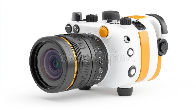 Creative Camera Design with Unique Modern Features Isolated on White ...