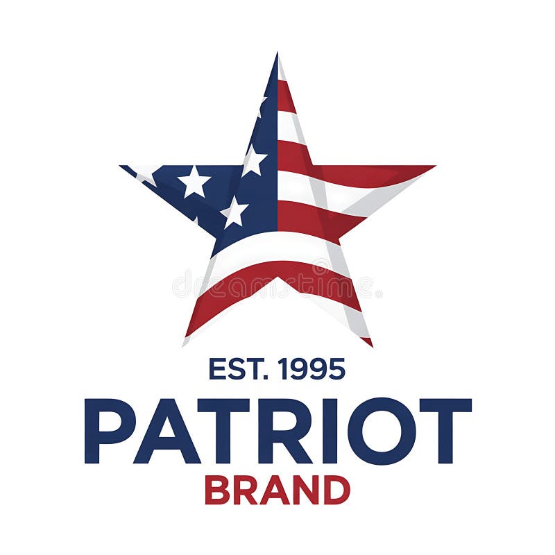 Patriot Brand Logo with American Flag Star Design Stock Illustration ...