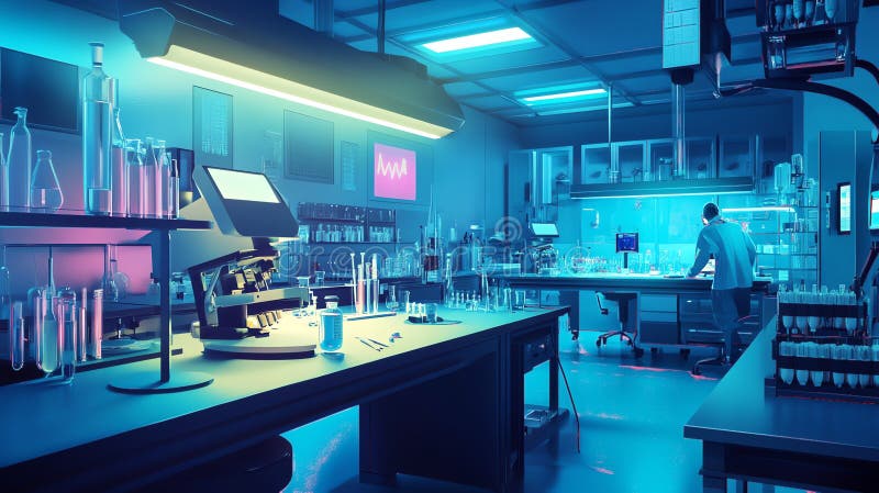 Advanced Research Laboratory with High-Tech Equipment and Ambient ...