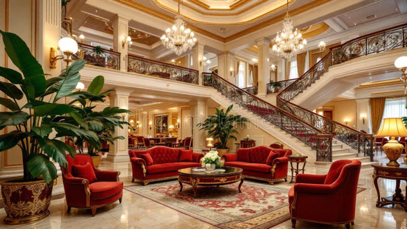 Modern Lobby Setting with Comfortable Lounge Seating for Waiting Rooms ...