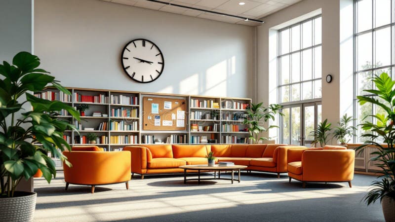 Modern Lobby Setting with Comfortable Lounge Seating for Waiting Rooms ...