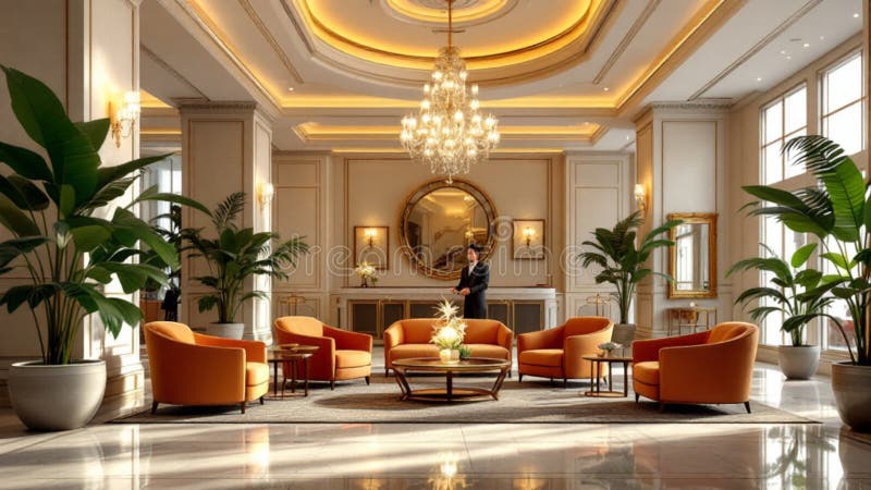 Modern Lobby Setting with Comfortable Lounge Seating for Waiting Rooms ...