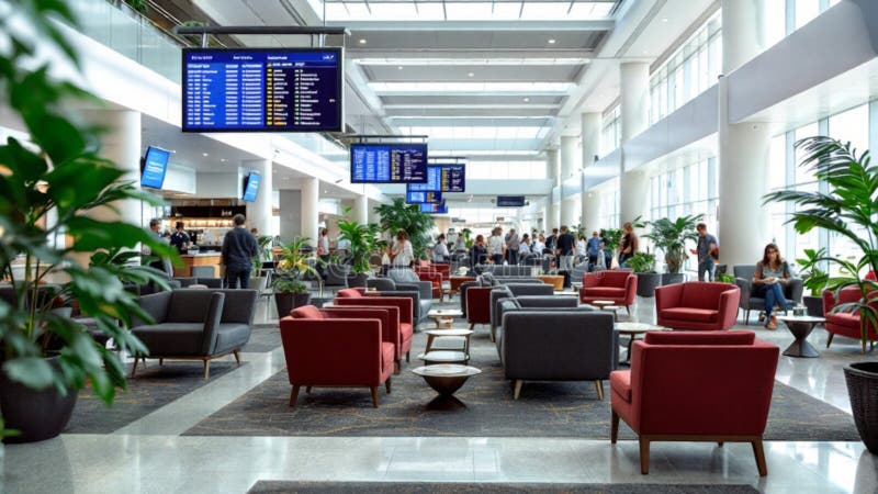 Modern Lobby Setting with Comfortable Lounge Seating for Waiting Rooms ...