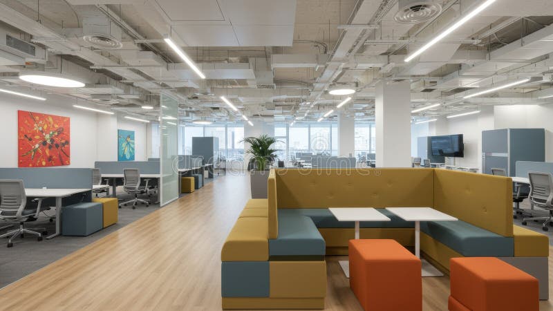 Modern Office Interior Design Stock Illustration - Illustration of ...