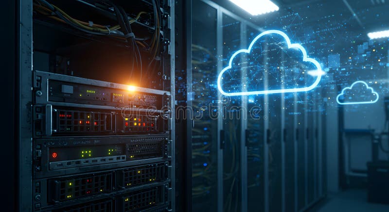 Cloud Server Infrastructure Stock Illustration - Illustration of ...