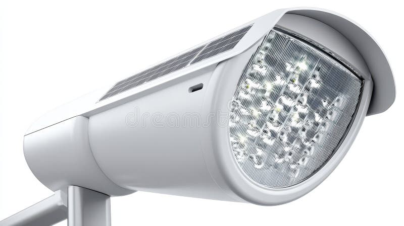 Solar Powered LED Security Light Stock Illustration - Illustration of ...