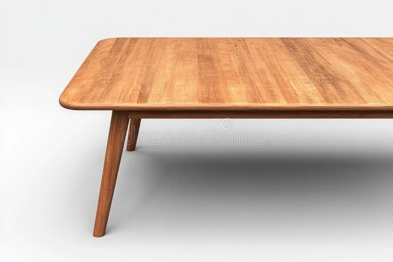 Modern Wooden Dining Table Front View Isolated on White Background for ...