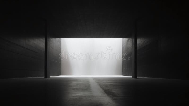 Mysterious Modern Architecture Entrance with Dramatic Light Transition ...