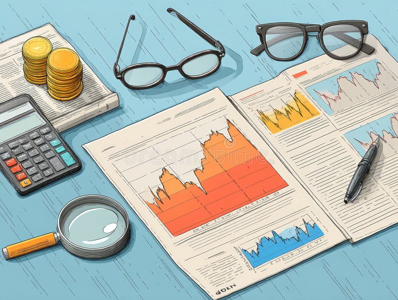 Image Showcases a Neat Workspace Focused on Financebusiness Analytics ...