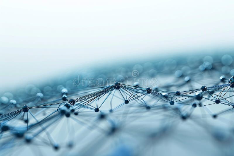 This Image Showcases a Network in Blue and White Colors, Highlighting ...