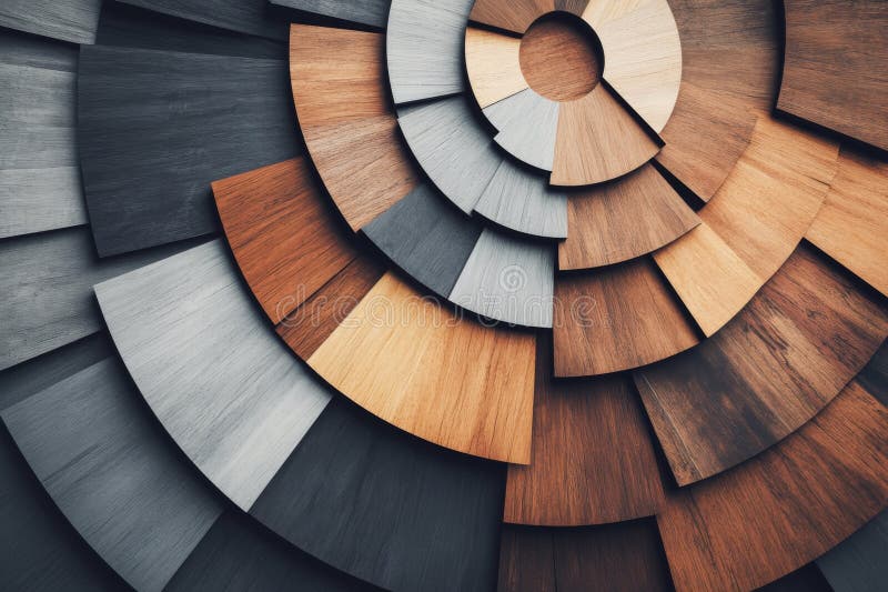 Circular Arrangement of Cladding Boards Stock Illustration ...