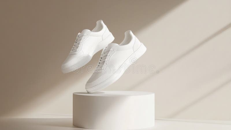 Floating White Sneakers stock illustration. Illustration of limb ...