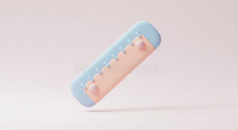 Pastel Ruler 3D Render stock illustration. Illustration of geometry ...