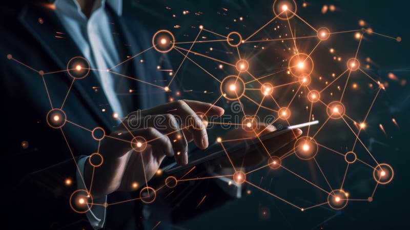 Innovative Network Connections Visualization, Generative AI Stock Photo ...