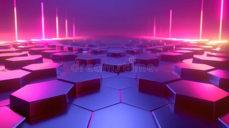 Gleaming Hexagon Harmony. Dynamic Geometric Patterns with Radiant ...