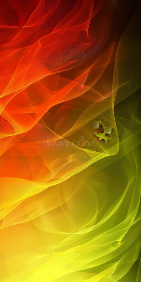 Abstract Lime Red and Yellow Sheer Fabric Draped Against a Gradient ...
