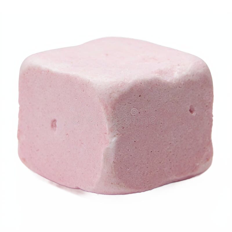 Pink Marshmallow Cube Soft Chewy Sweet Candy Treat with Transparent ...