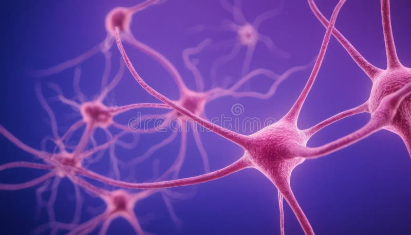 Detailed View of Neuron Cells Stock Illustration - Illustration of ...