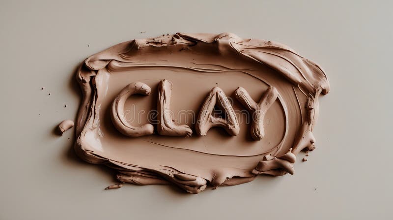 Creative Display of Clay Typography with Textured Details on a Neutral ...