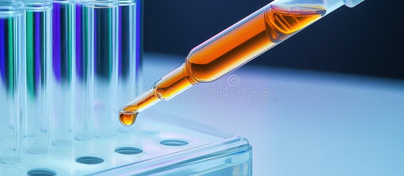 Precision Science: Pipette Dispensing Sample into Test Tube Stock ...