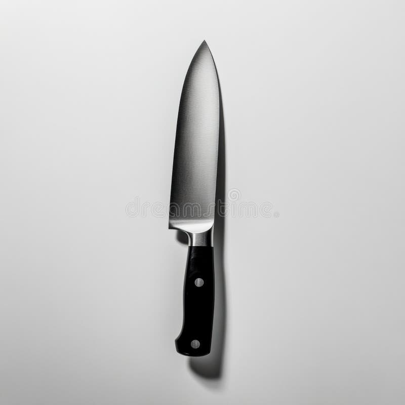 Sleek Chef S Knife with a Sharp Blade and Ergonomic Handle on a White ...