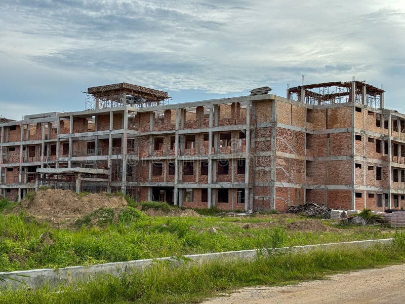 The Image Showcases the Progress of the Construction Project, Providing ...