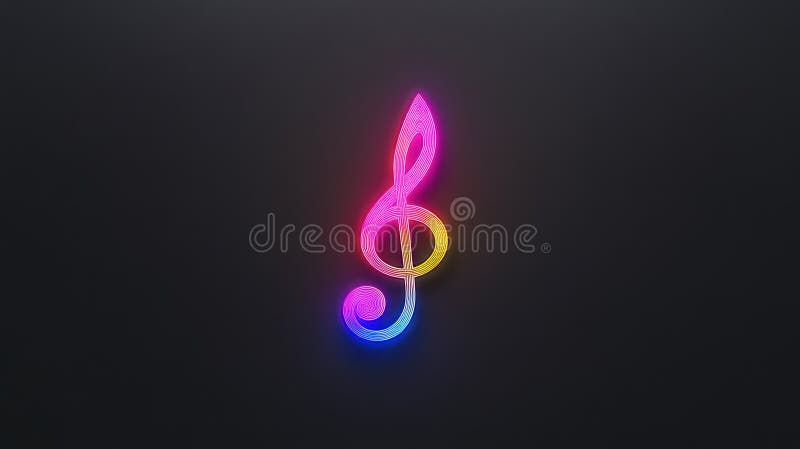 Glowing Gradient Musical Note Icon on Abstract Background Stock ...