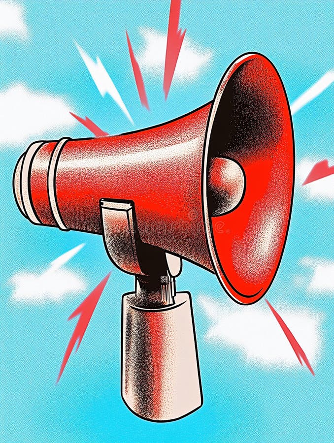 Red Megaphone Against a Sky Backdrop - Generated Using Ai Stock ...