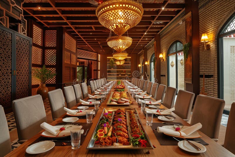 Arabian Restaurant Table with Traditional Food Stock Photo - Image of ...