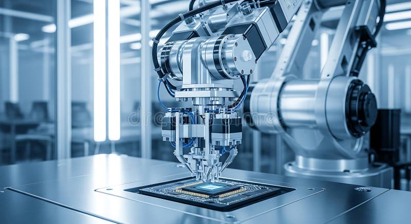 Robotic Process for Manufacturing Chip and Processor Components Stock ...
