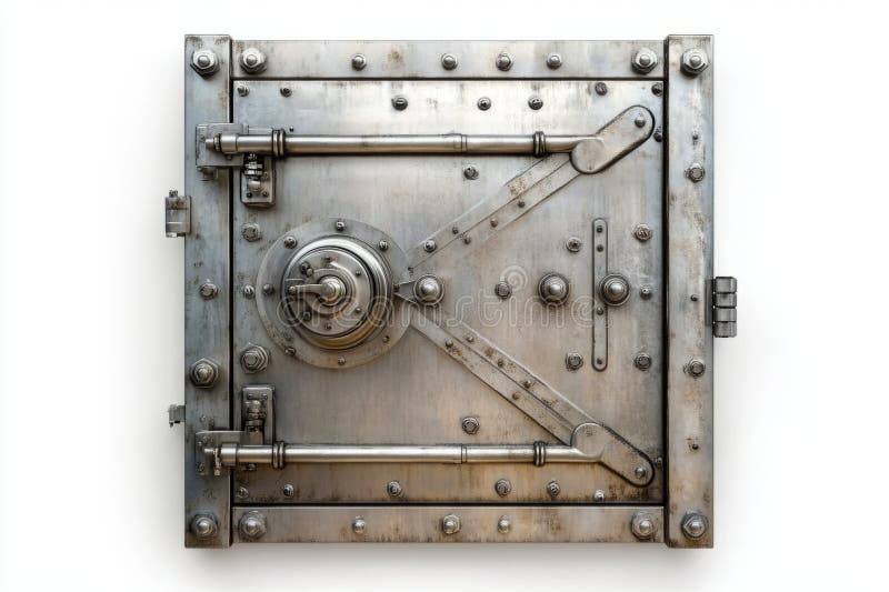 A Strong and Secure Metal Vault Door. it Features Intricate Metalwork ...