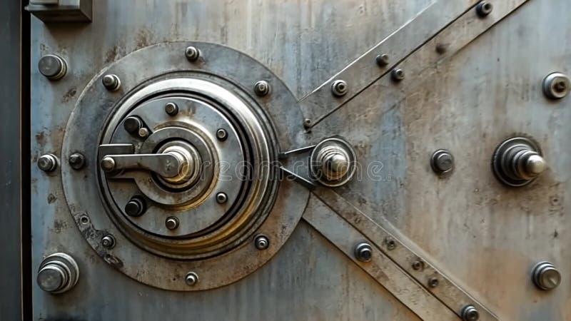 A Strong and Secure Metal Vault Door. it Features Intricate Metalwork ...