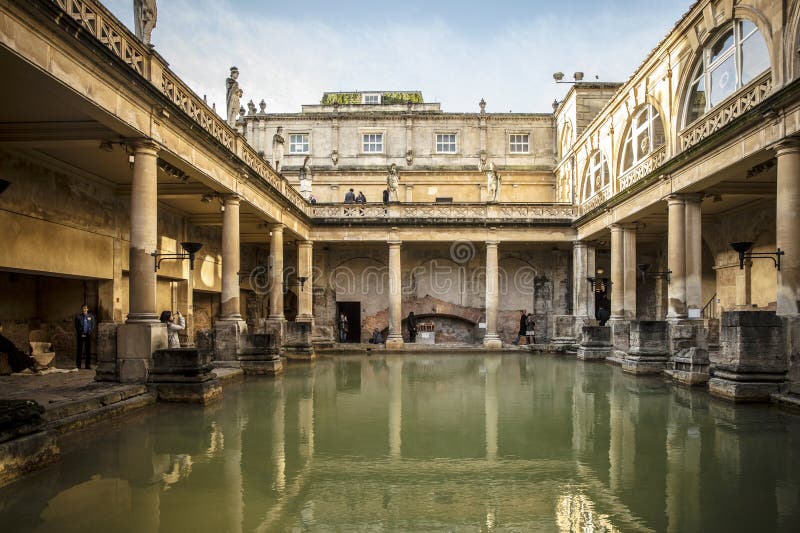 The Roman Baths, Bath stock photo. Image of reflection - 344351720