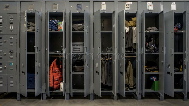 Modern Industrial Lockers in a Workplace Environment, Generative AI ...