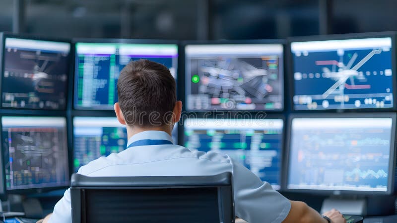 AI-Generated Security Monitoring System Stock Image - Image of computer ...