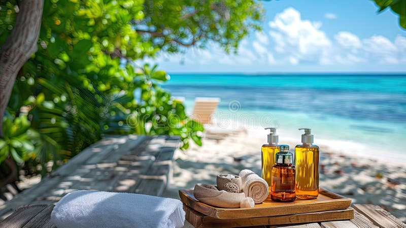Tropical Spa Bliss: Relaxing Beachside Treatment Stock Illustration ...