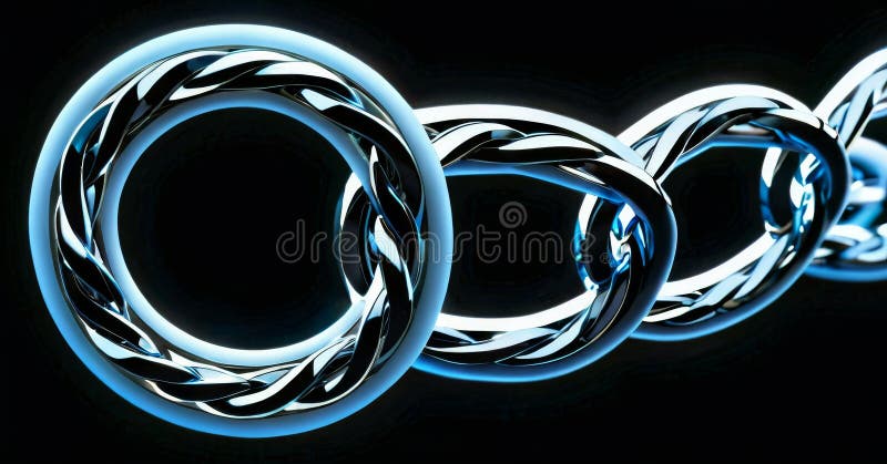 Abstract Chain Art in Blue Hue Stock Illustration - Illustration of ...