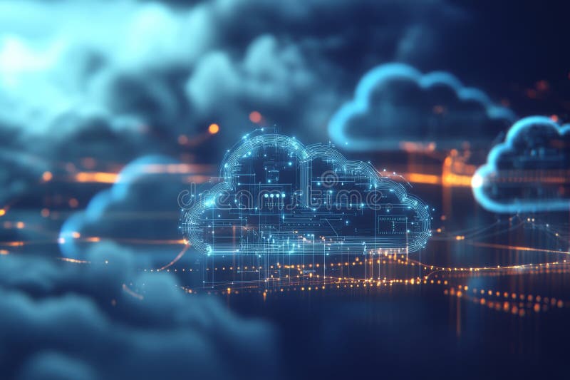 Abstract Cloud Computing Visualization Stock Illustration ...