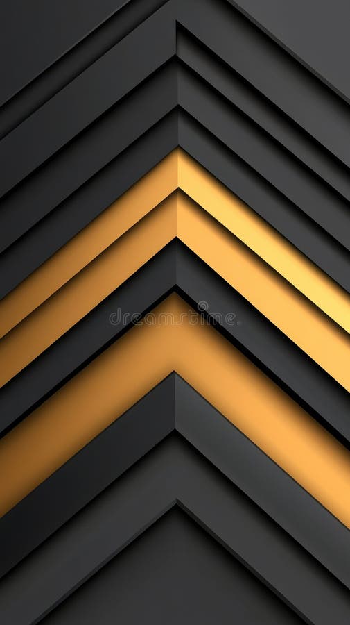 Geometric Layers in Black and Gold Create a Striking, Modern Abstract ...