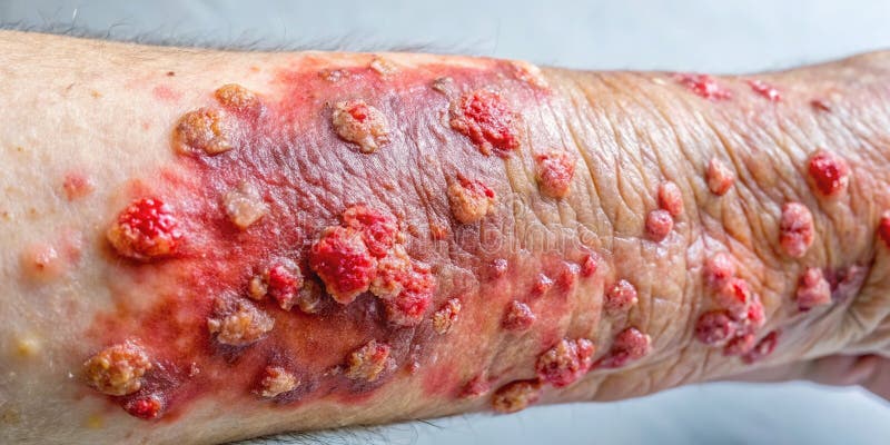 Severe Psoriasis on the Leg a Deep Look at Scaly Skin Rash Wounds and ...