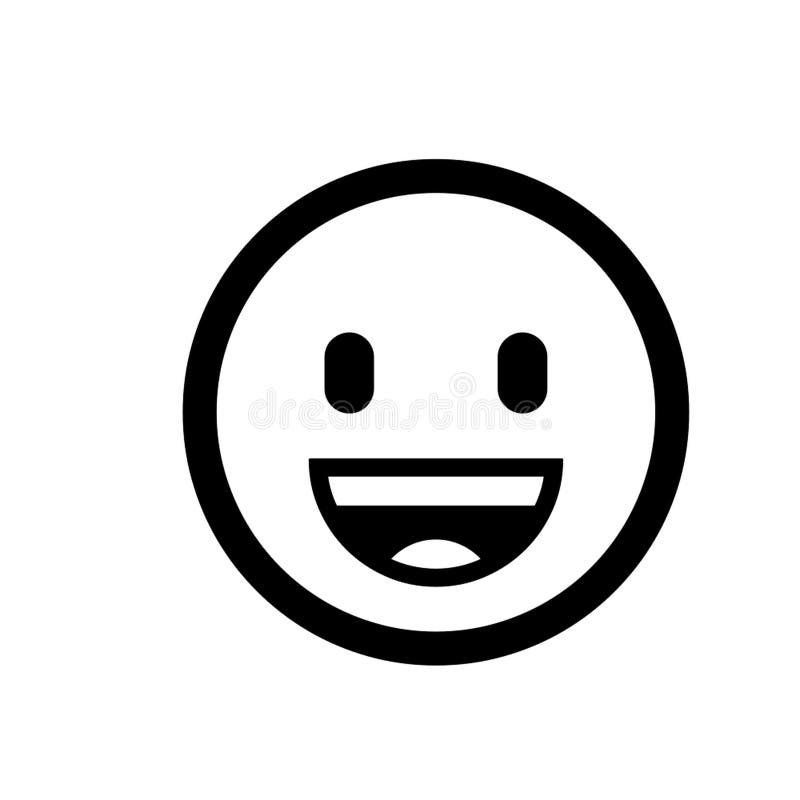 A Bold and Joyful Black and White Emoticon Illustration Stock ...