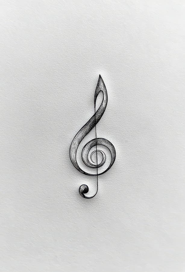 Simple Line Drawing of a Musical Note Tattoo Design Featuring Intricate ...
