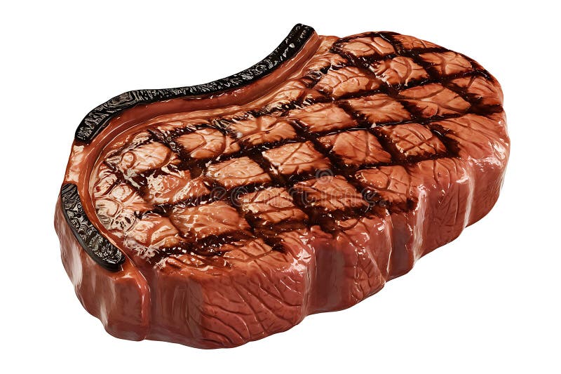 A Juicy Grilled Steak, Perfectly Seared Stock Illustration ...