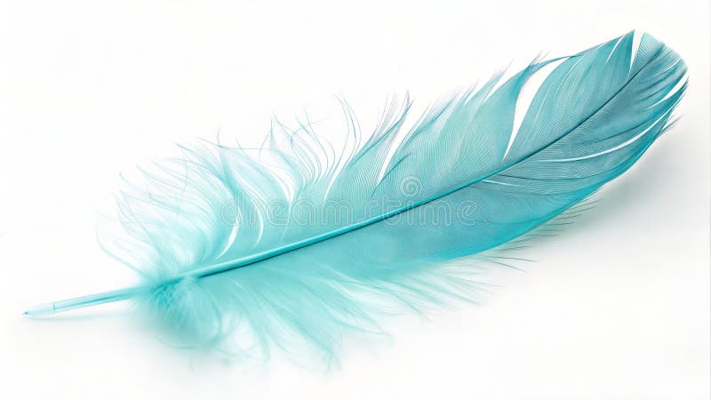 A Detailed Close-up of a Vibrant Teal Feather Stock Illustration ...